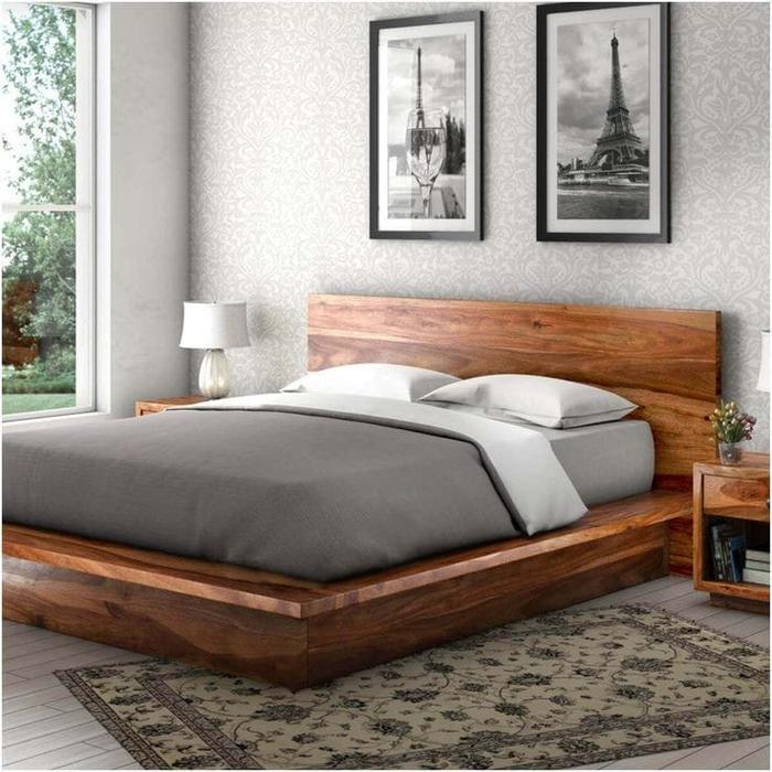 Jual dipan minimalis tempat tidur kayu jati asli 180x200 - natural Wood ...