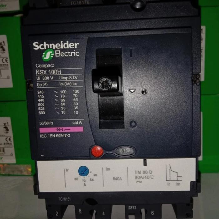 Jual MCCB NSX100H 3P 80A Schneider NSX 100H 3P 80A LV429671 - Kota ...