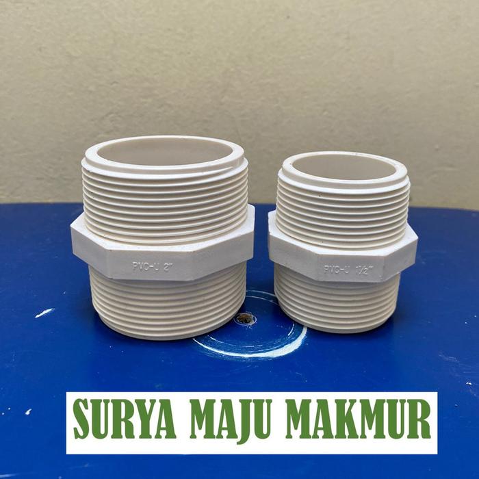 Jual DOUBLE NEPEL PVC 1-1/4" 1-1/2" 2" inch PVC nipple drat luar dim dobel - DN 1-1/4 - Kota ...