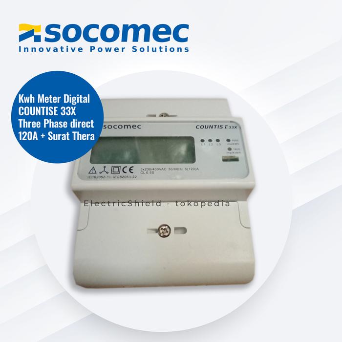 Jual KWH Meter Digital Socomec COUNTIS E33X 3P dricet 120A + surat ...
