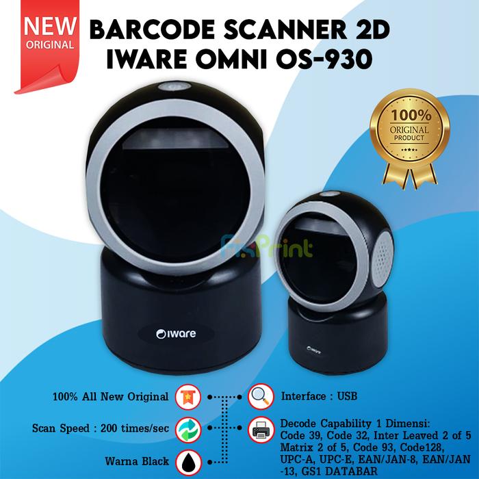 Jual IWARE Barcode Scanner OS930 OMNI IMAGER 2D QR CODE-E-FAKTUR USB OS ...