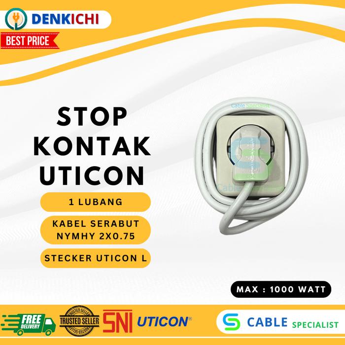 Jual Stopkontak Uticon extention 1,2,3,4,5,6,8 Lubang 1-10 Meter - 1 ...