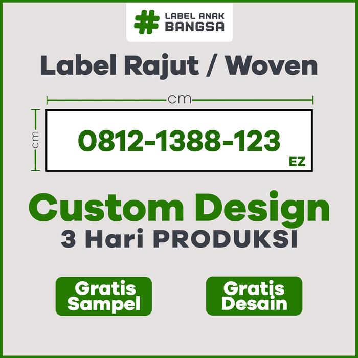 Jual Label Rajut / Woven Label Kustom desain Harga Minimal - Jakarta ...