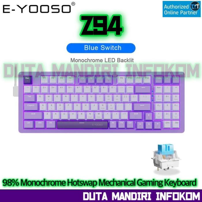 Jual E-yooso Z94 - 98% Monochrome Hotswap Mechanical Gaming Keyboard I ...