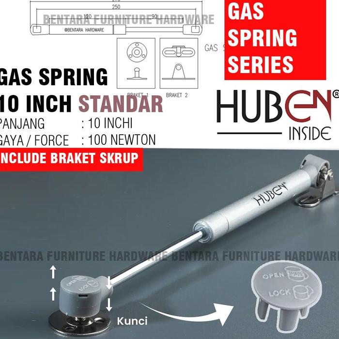 Jual HUBEN 10 INCHI x 100 NEWTON GAS SPRING HIDROLIK - Upward Hidrolik ...