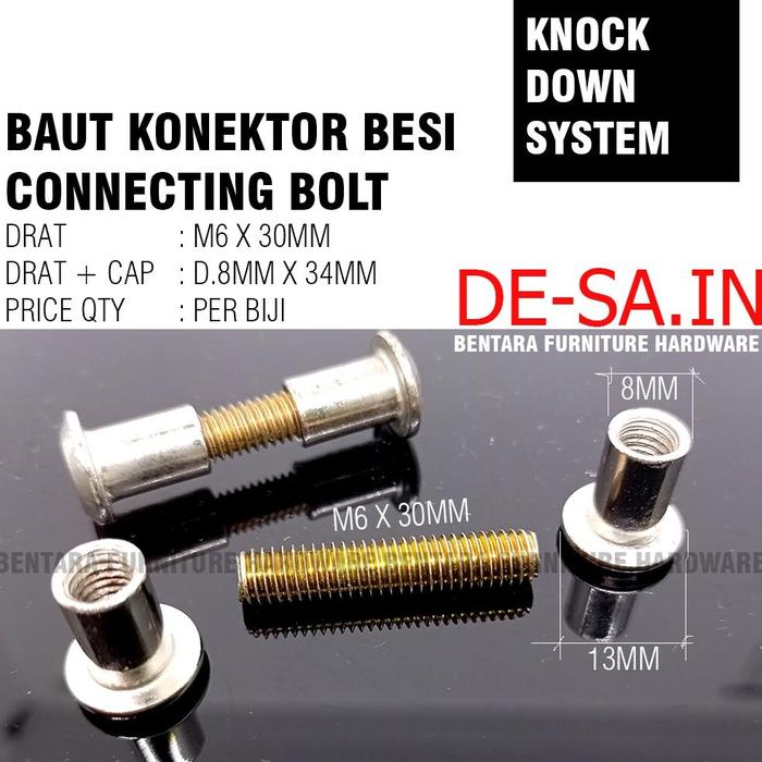 Jual M6 X 30MM CONNECTING CHICAGO BOLT - BAUT SAMBUNG BAUT KONEKTOR ...