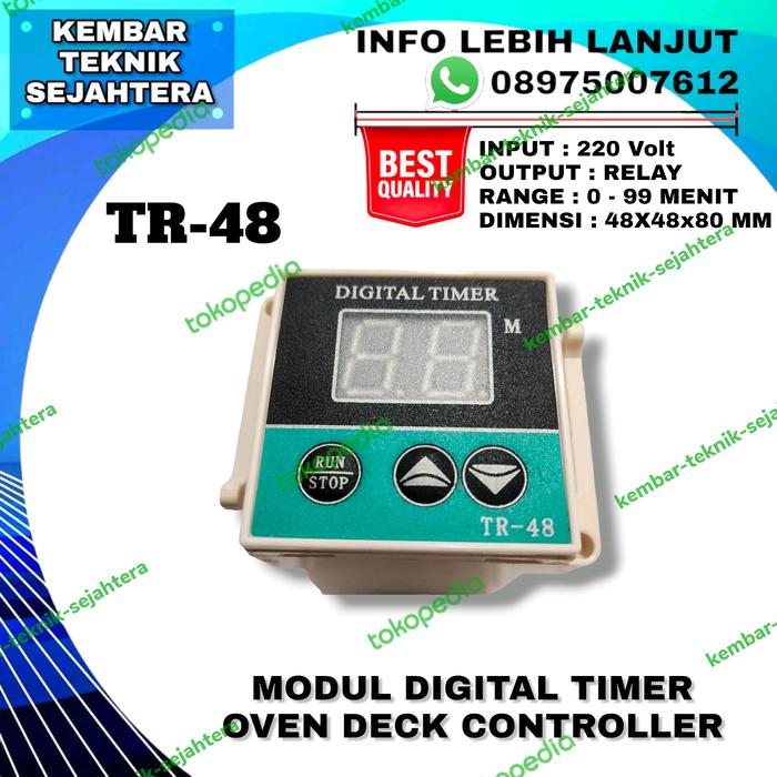 Jual Modul Digital Timer Oven Deck Controller TR-48 Output Relay AC-220 ...
