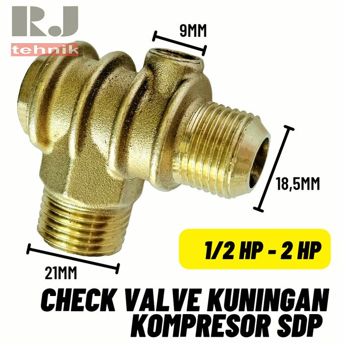 Jual Nepel Check Valve Kuningan Kompresor Angin SDP Krisbow 1/2 HP - 2 ...