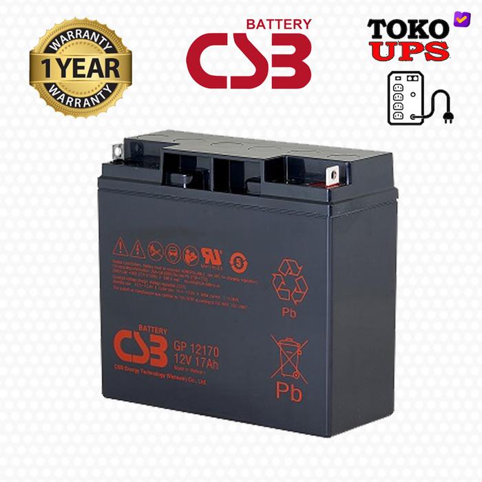 Promo Aki Baterai CSB 12V 17Ah GP12170 CSB VRLA Baterai UPS 12V 18AH ...