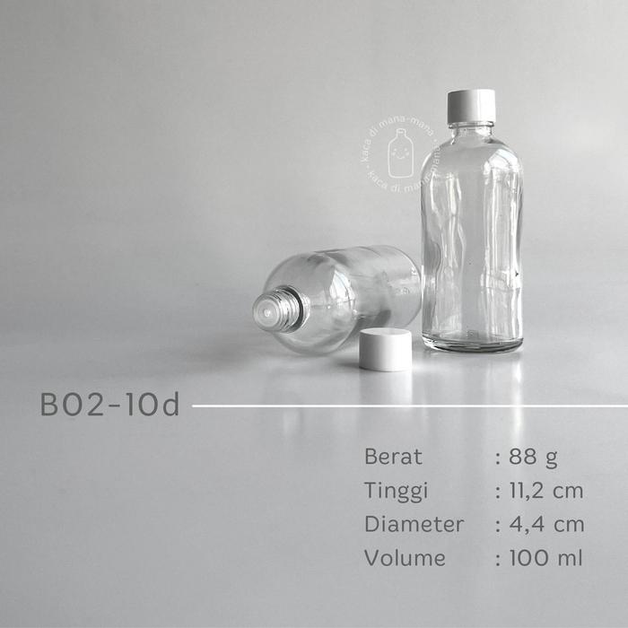 Jual Botol kaca bening 50 & 100ml - aluminium cap + inner plastic ...