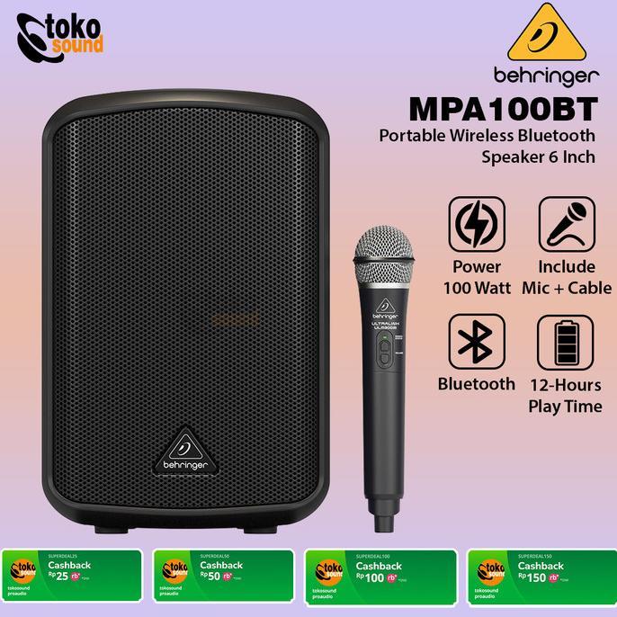 Jual BEHRINGER MPA100BT MPA 100BT PORTABLE WIRELESS SPEAKER 6 INCH ...
