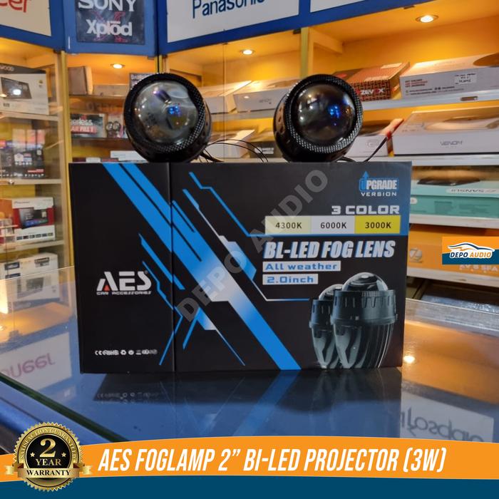 Jual BULL AES BI-LED FOGLAMP 2" PROJECTOR 3 WARNA (BLUE LENS) - Jakarta ...