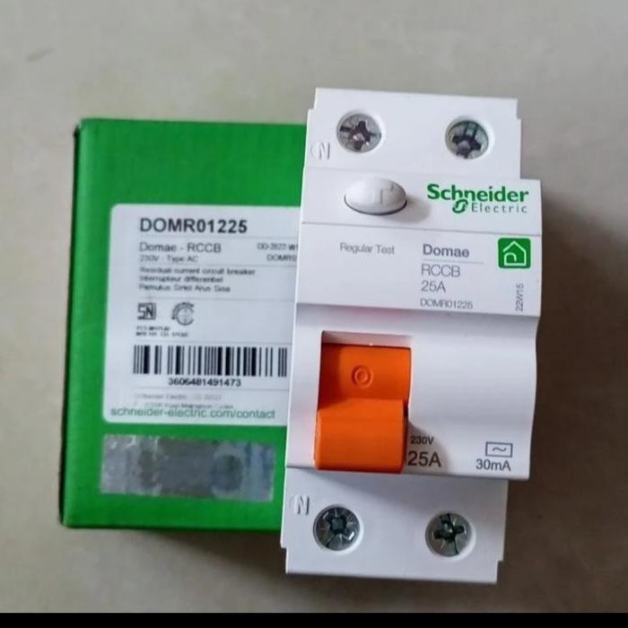 Jual ELCB RCCB 2P 25A 30MA AC 6KA DOMRO1225 Schneider - Jakarta Pusat ...