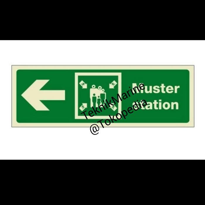 Jual IMO Sticker 33.4334 MUSTER STATION LEFT 10x30cm/ IMO Symbol ...