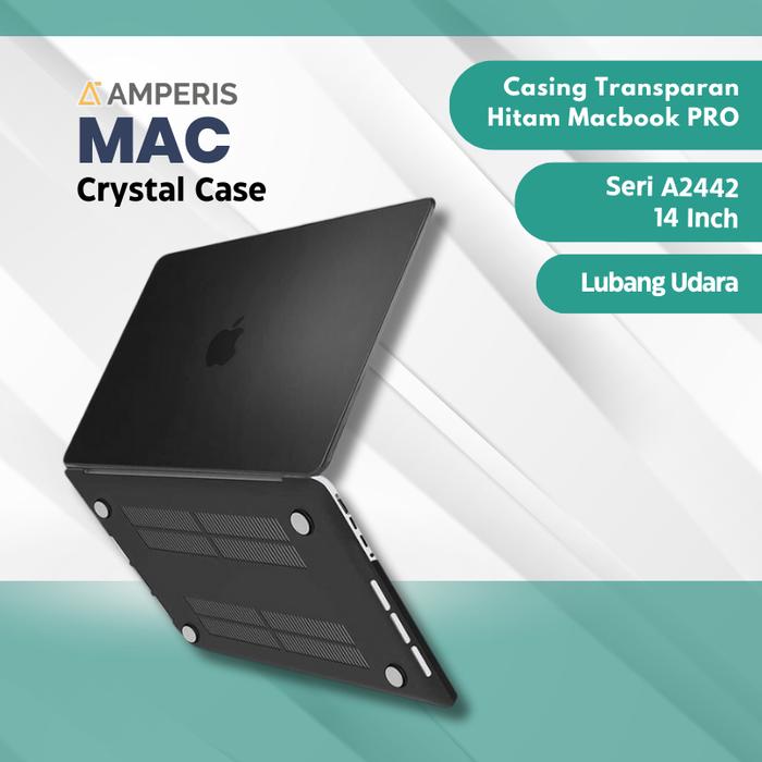 Jual Casing Macbook PRO Crystal case 14 inch A2442 Hitam Transparan ...