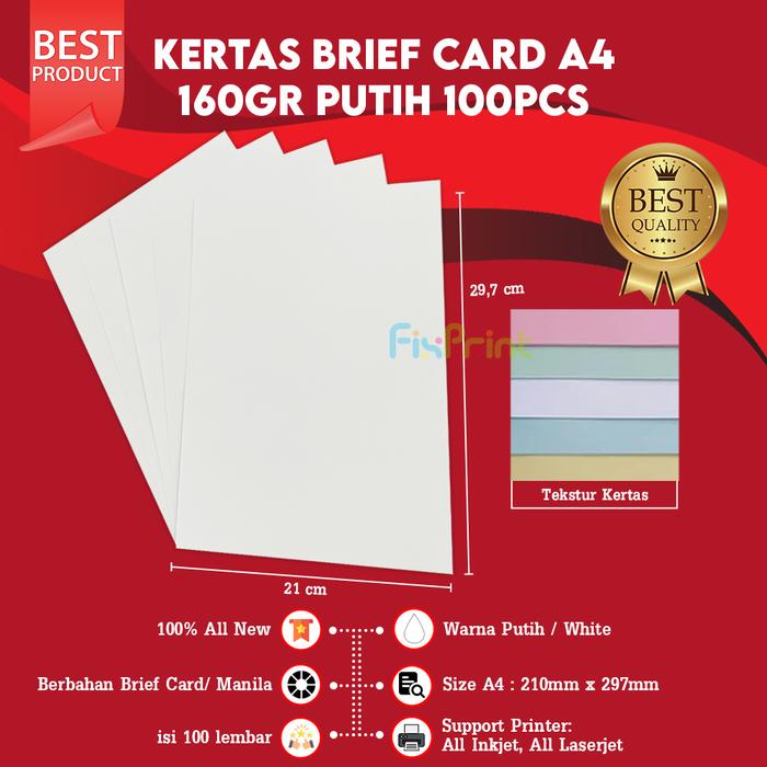 Jual Kertas BC Manila Kertas Undangan Brief Card Kertas Gambar A4 160gram - 100 Lembar, Biru ...