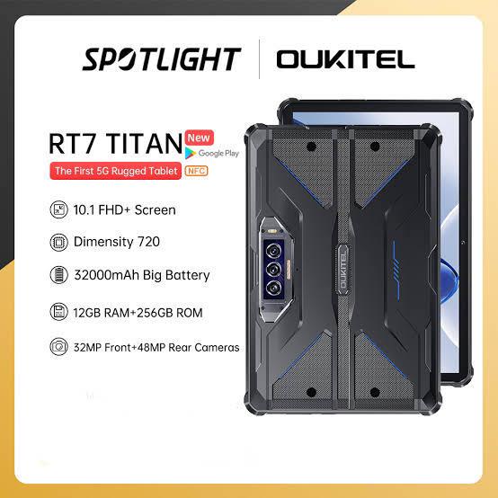Jual Oukitel RT7 Titan Tablet 12GB+256GB Rugged 5G 32000mAh Android 13 ...