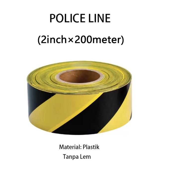 Jual Police Line Kuning Hitam Police Safety Line Barricade 2" × 200 ...