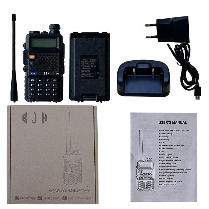 Jual Ht Bjh Uv5r Walkie Talkie Dual Band 5w 128ch Uhf+vhf Handy Talkie ...