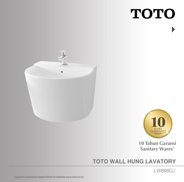 Promo TOTO Wall Hung Lavatory 1 Tap Hole / Wastafel LW898CJ - COMPLETE ...