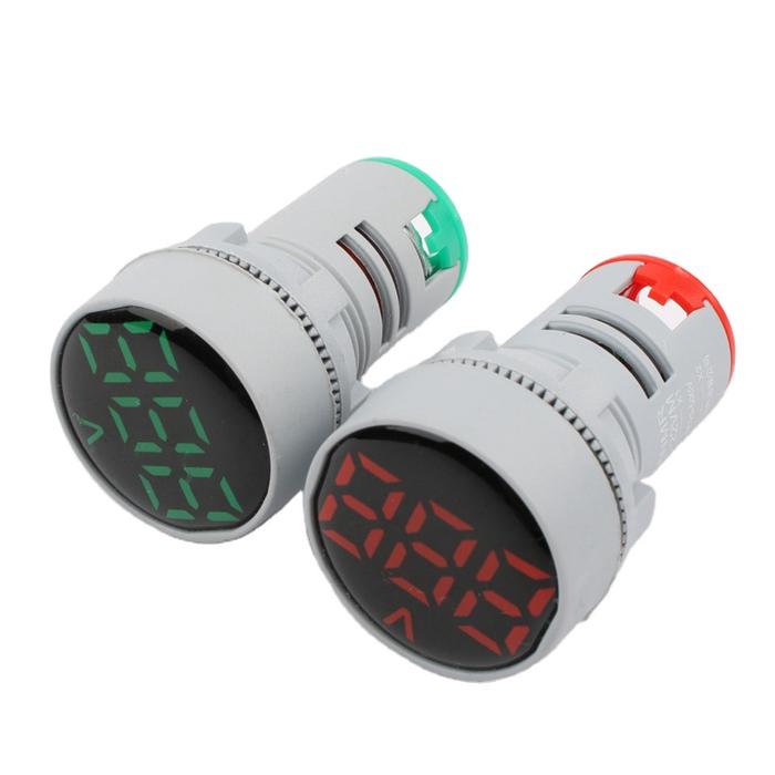 Jual Pilot Lamp LED Voltmeter Digital Indicator Panel Bulat - Merah ...