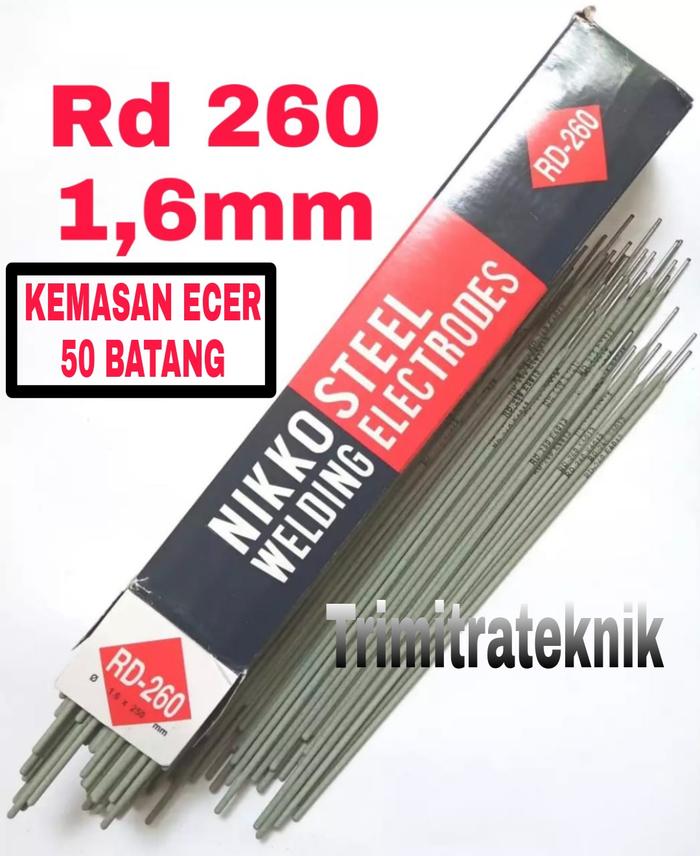 Jual ( 50 Batang ) kawat las RD-260 Diameter 1,6mm x 250mm Isi 50 Batang - Kab. Tangerang - Tri ...