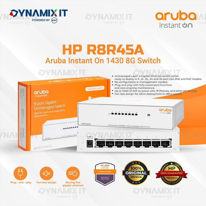 Promo HP R8R45A Aruba Instant On 1430-8G 8 Port Gigabit Unmanaged ...