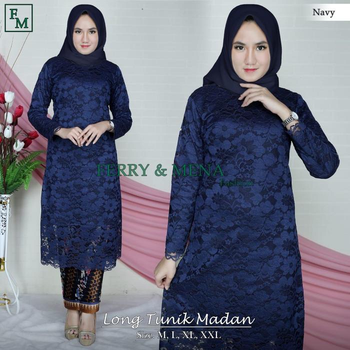 Promo Setelan Kebaya Modern Longcape / Tunik Brokat Aneka Pilihan Warna ...