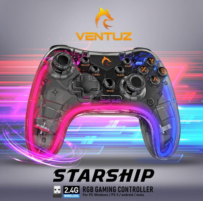 Jual GAMEPAD WIRED VENTUZ STARSHIP RGB FOR PC WINDOWS/PS3/ANDROID ...