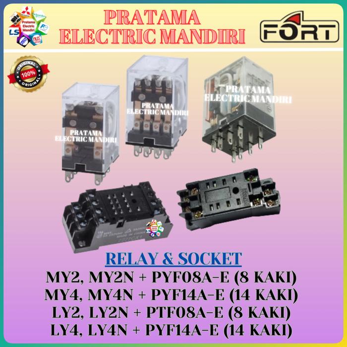 Jual FORT RELAY + SOCKET MY2 12VDC / 24VDC / 220VAC [ MY2 + PYF08A-E ] @SET - MY2 12VDC ...