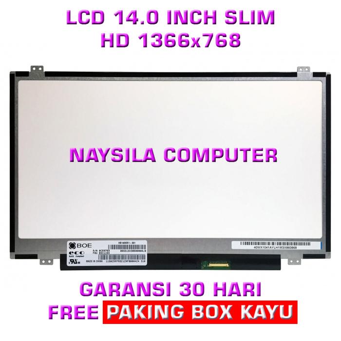 Jual LCD LED 14.0 SLIM 30 PIN - B140XTN02.E , HB140WX1-301 , NT140WHM ...