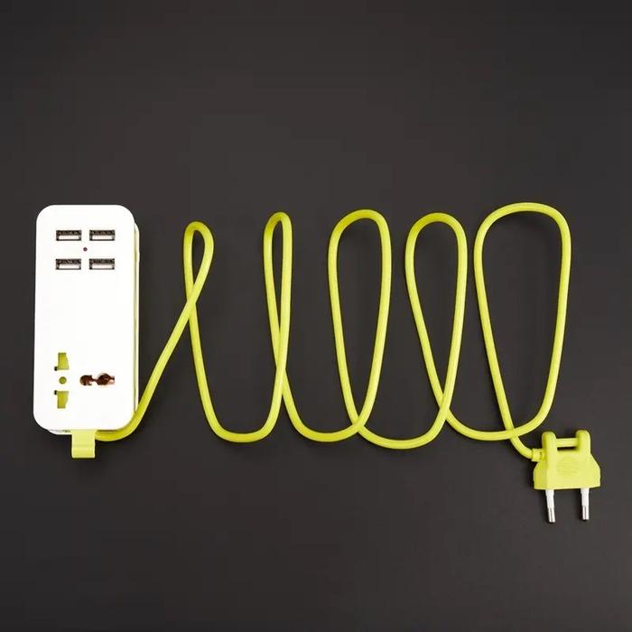 Jual Stop Kontak Kabel Colokan Listrik 4 USB Port EU Plug Power Strip ...