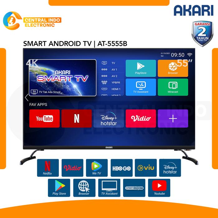 Jual AKARI AT-5555B LED Smart Android TV UHD 4K 55 Inch - Kota ...