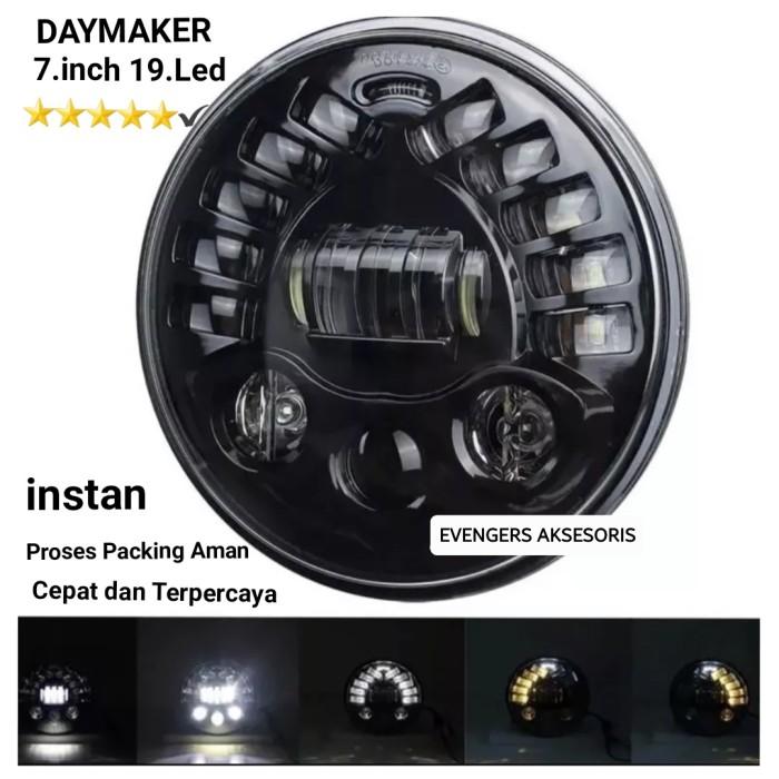 Jual LAMPU DEPAN DAYMAKER 19LED 7 INC MOTOR RX KING/TIGER/VERZA/VIXION ...