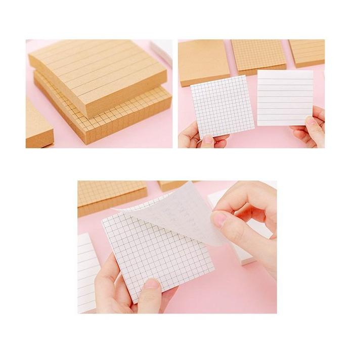 Jual Memo Pad Kertas Note TANPA LEM Cokelat Polos Titik Grid Kotak no ...
