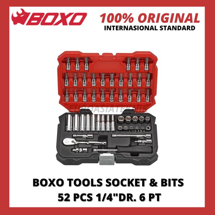 Jual BOXO | Socket Set & Bit Set 52 PCS 1/4" MASTER SERVICE SET (BXB004 ...