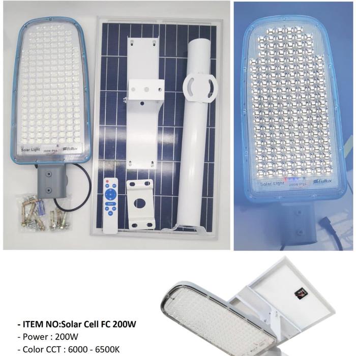 Jual Lampu jalan solar cell 200 watt PJU solar panel besar 200 watt ...