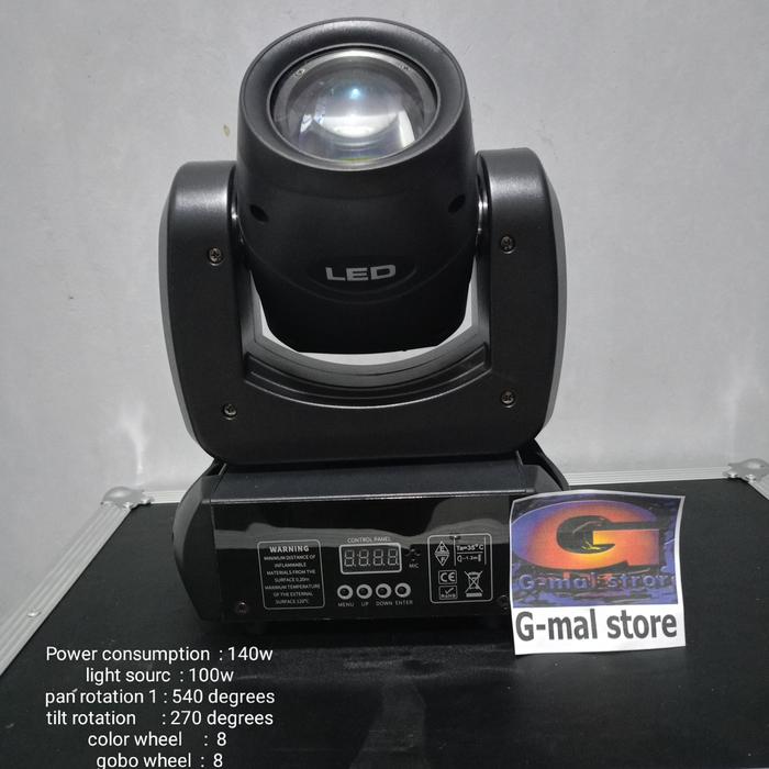 Jual lampu sorot moving head beam mini 100watt prisma 8gobos - Kab ...