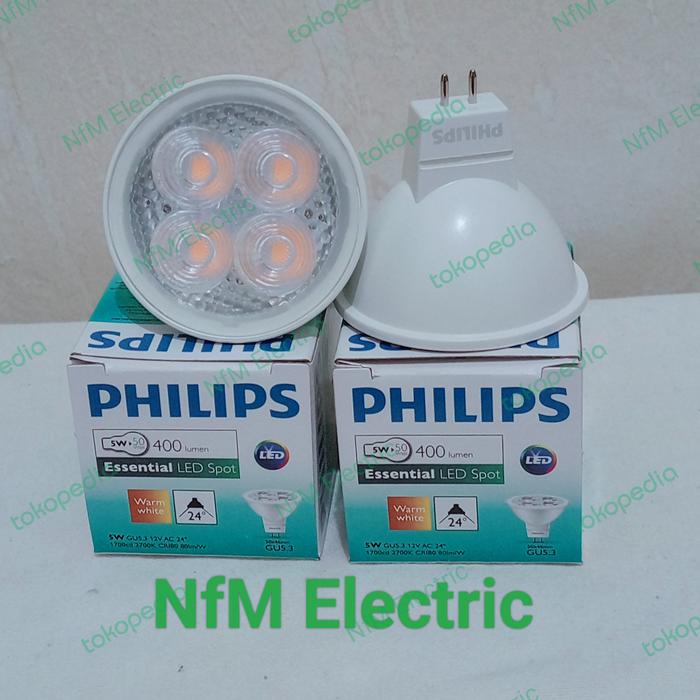 Jual Lampu PHILIPS ESSENTIAL LED MR16 24D 12V 5W 400Lumen 2700K Tusuk - Jakarta Pusat - NfM ...