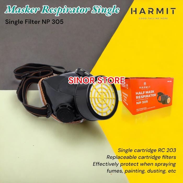 Jual Masker Respirator NP 305 Single Filter RC 203 Anti Asap HARMIT ...