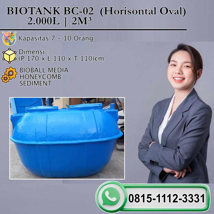 Jual TANGKI BIOTANK FIBER KAPASITAS 2.000 Ltr 2M3 / BIOTECH - Kab ...