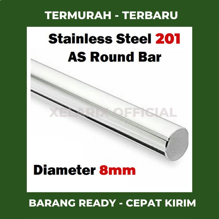 Jual SS 201 AS Stainless Steel 8mm x 100cm (1 meter) batang, shaft ...