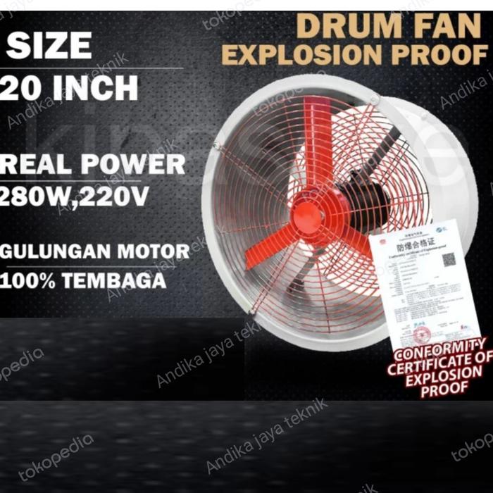 Jual Explosion Blower Proof Axial Fan 20 inch Eksos Drum Fan 220v ...