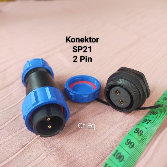 Jual Konektor SP21 2 Pin Plug n Socket IP68 Panel Mount konektor Steker ...