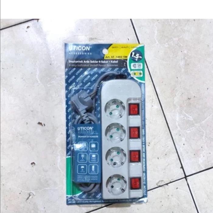 Jual Stop Kontak Uticon 6 Lubang Saklar On Off 1.5 Meter 2 3 4 5 + Kabel - 5 Lubang - Jakarta ...