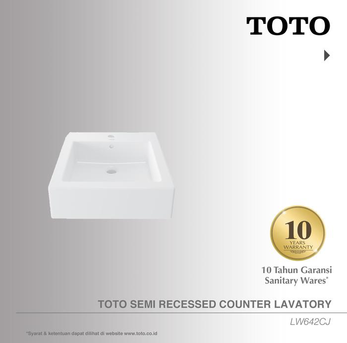 Promo TOTO Semi Recessed Counter Lavatory 1 Tap Hole / Wastafel LW642CJ ...