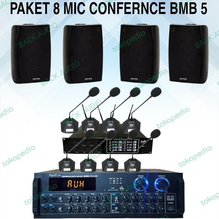 Jual paket sound system audio meeting room 8 mic conference speaker bmb ...
