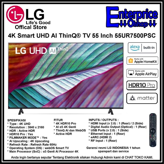 Jual LG 55UR7500 TV 55 Inch 4K Smart UHD AI ThinQ® 55UR7500PSC - Jakarta Utara - Enterprice ...