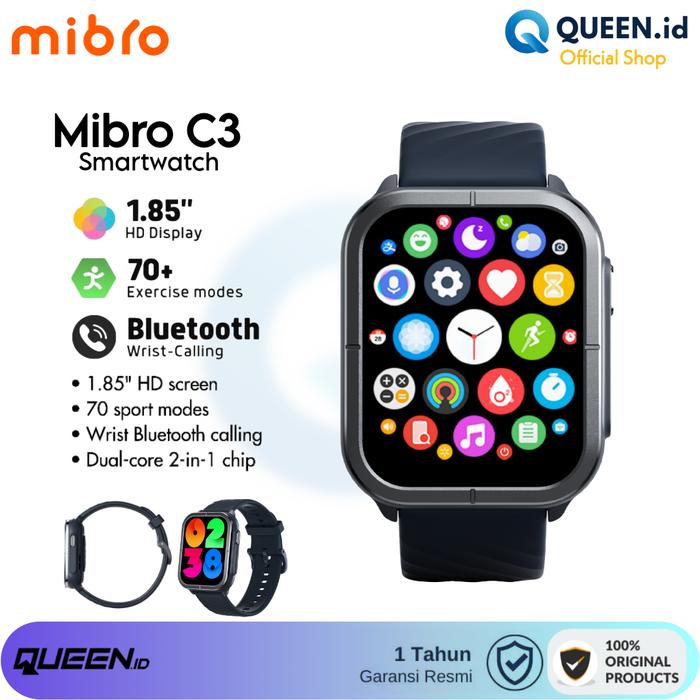 Promo Mibro C3 Smartwatch 1.85" HD Display SpO2 Sport Smart Watch BT Call - Kab. Tangerang ...