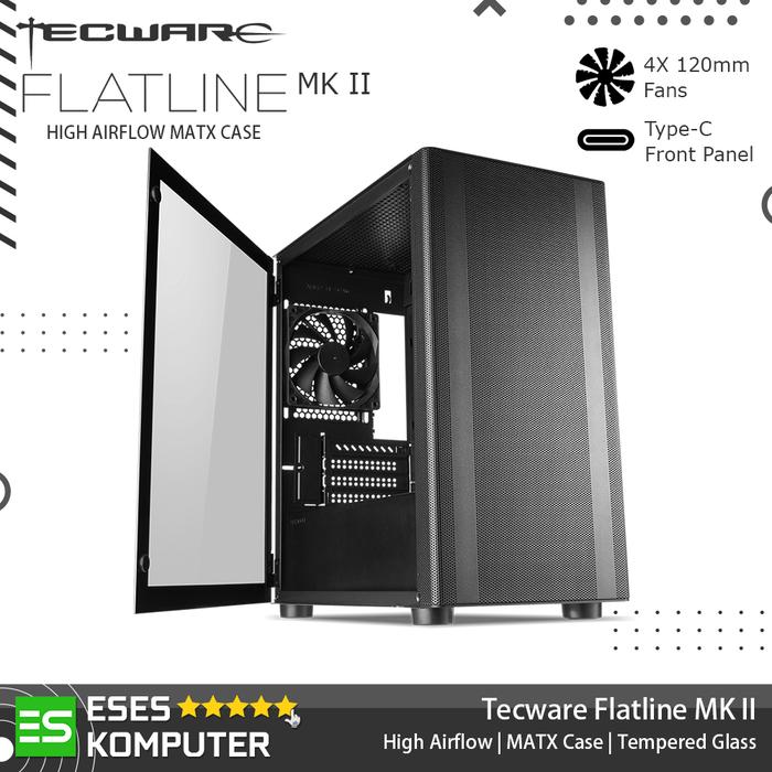 Promo Case Tecware Flatline TG MK 2 | High Airflow Gaming MATX Case ...